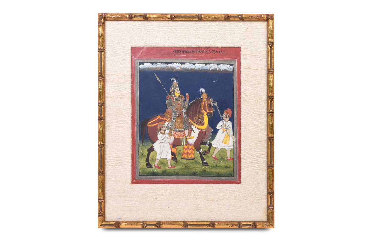 Lot 300 - AN EQUESTRIAN PORTRAIT OF MAHARANA HAMMIR